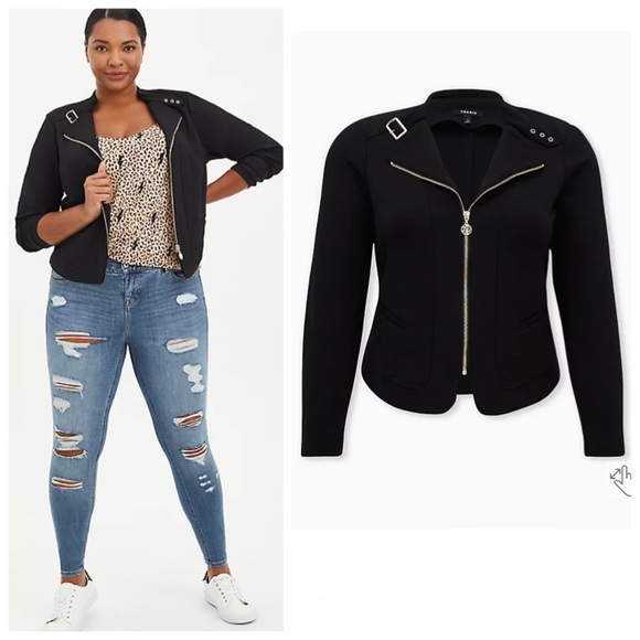 torrid | Jackets & Coats | Nwt Torrid Black Ponte Moto Jacket | Poshmark